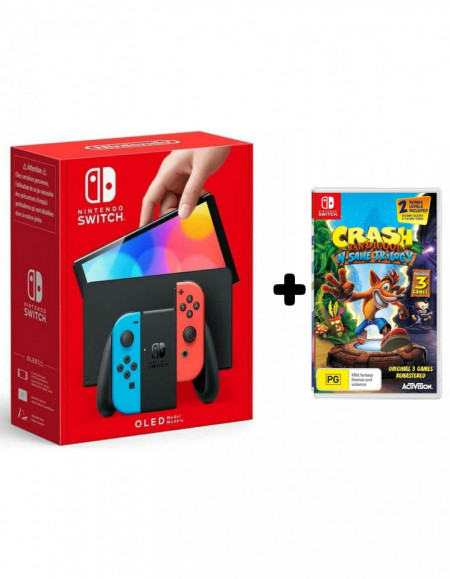 Konzola Nintendo Switch OLED Model Neon Red and Blue + Crash Bandicoot N.Sane Trilogy