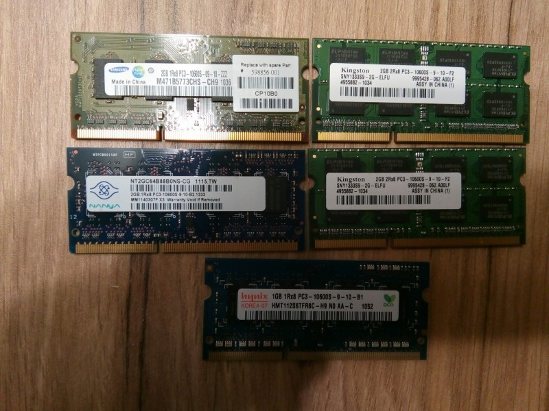 Ram memorije za Laptop 5 kom.