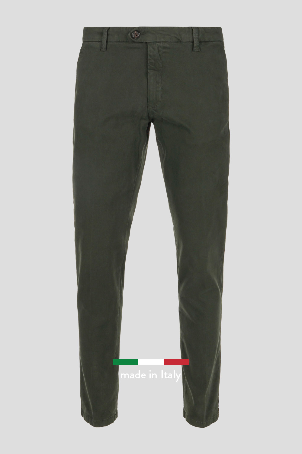 Zelene pantalone od twill pamuka slim kroja