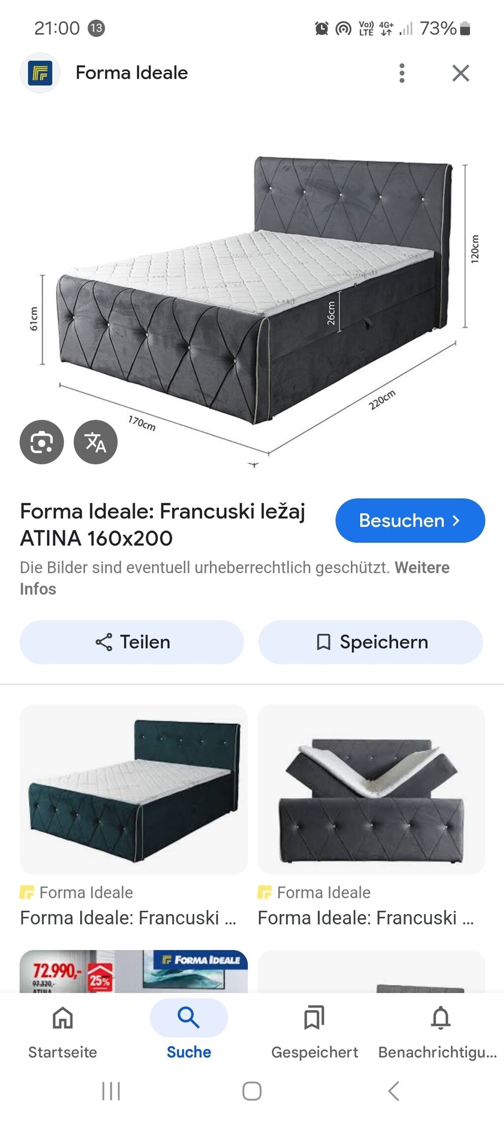 Boxspring krevet 160×200 prosle godine u aprilu kupljen par puta