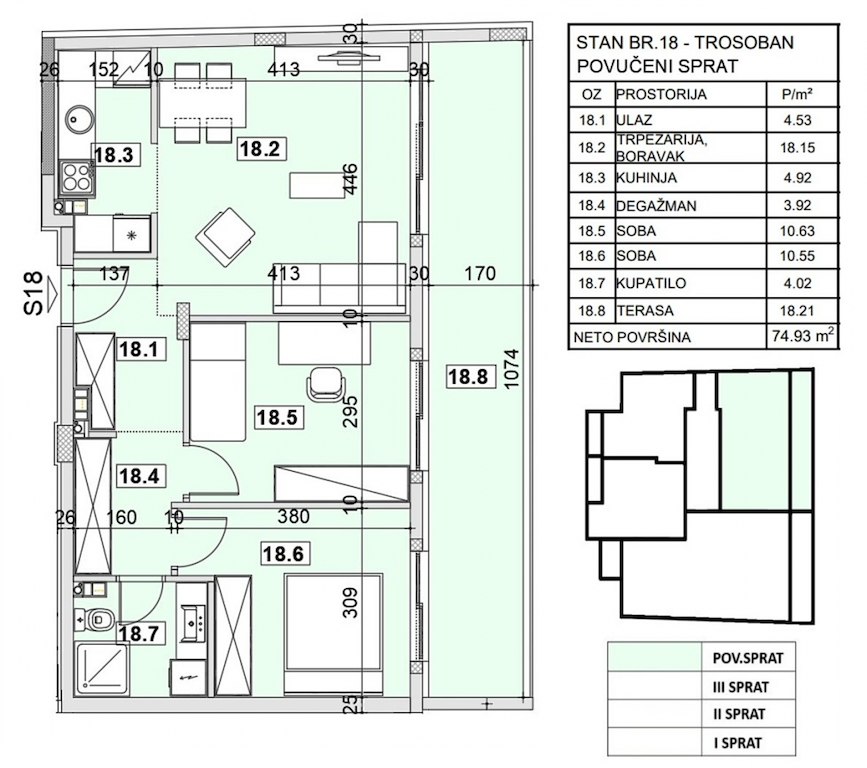 Zemun, Cara Dušana, luks novogradnja, 74. 93m2