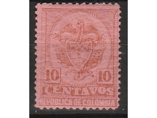 Kolumbija, Colombia-1892 - 10 c - Colombian centavo-MH