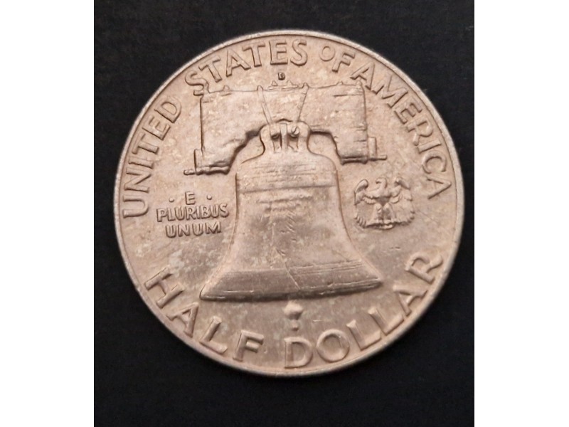 1963 USA LIBERTY BELL Half Dollar Srebro 0.900