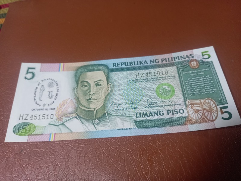 FILIPINI 5 PISO 1987 UNC