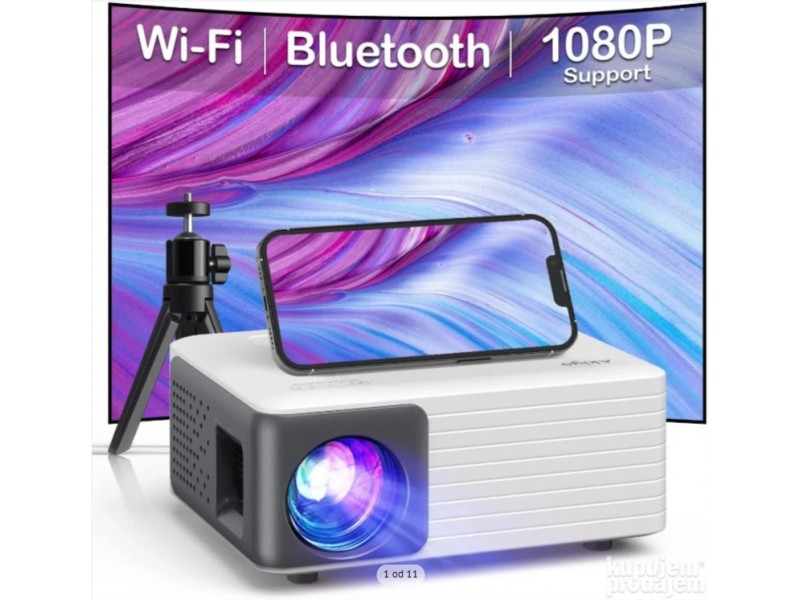 Projektor WiFi i Bluetooth 1080P FullHD podržava Swiss