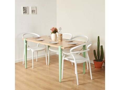 HANAH HOME Trpezarijski sto Pineios Wooden Mint Green