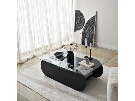 HANAH HOME Sto za dnevnu sobu Brise Black Transparent