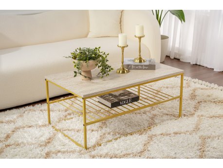 HANAH HOME Sto za dnevnu sobu Asude Gold Travertine