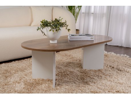 HANAH HOME Sto za dnevnu sobu Sable Walnut White