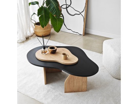 HANAH HOME Sto za dnevnu sobu Melted Black Sapphire Oak