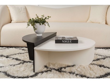 HANAH HOME Sto za dnevnu sobu Orion Wood White Wood Black