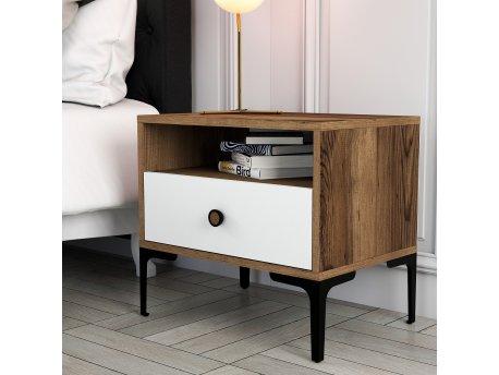 HANAH HOME Noćni stočić Lizbon 530 Walnut White