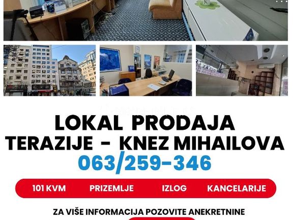 IDEALNO ZA ORDINACIJU - Prodaje se lokal na Terazijama - retko u ponudi!