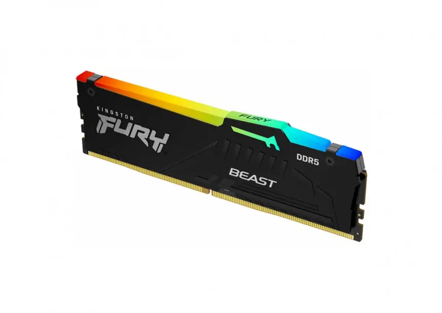 Kingston DDR5 8GB 5200MHz [FURY BEAST RGB], Non-ECC UDIMM, CL40 1.25V, 288-Pin 1Rx16, w/RGB Heatsink