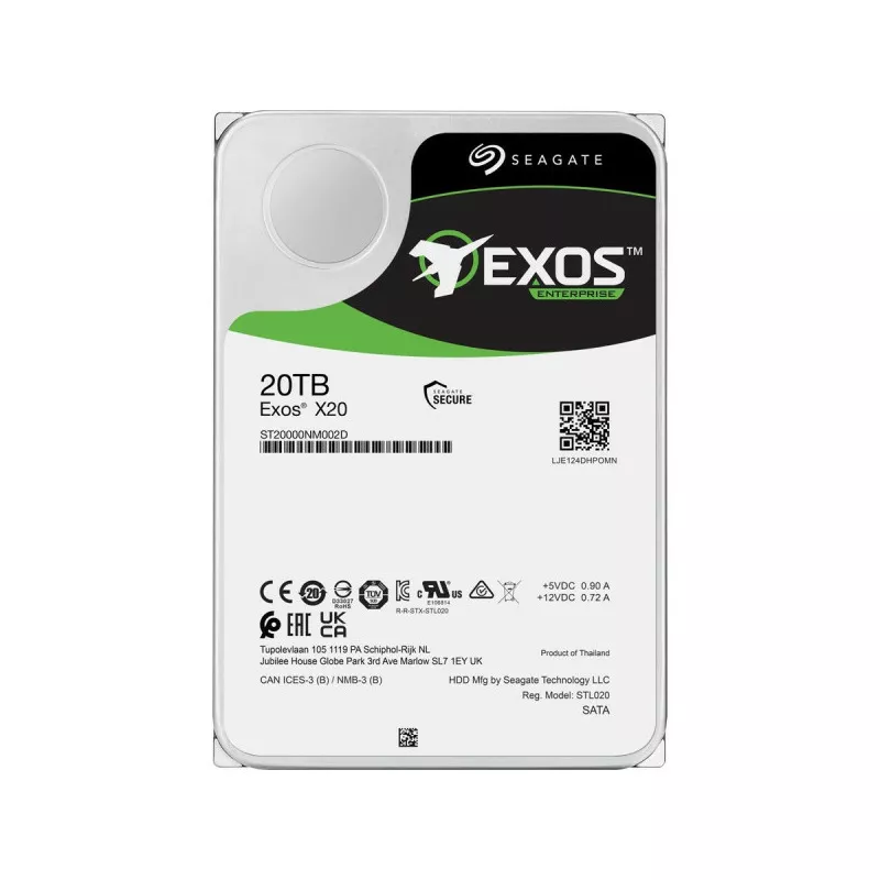 HDD 20TB Seagate Exos X20 ST20000NM002D 7200RPM 256MB Ent. SAS