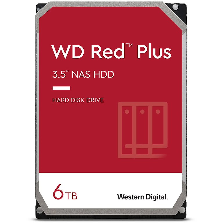 WESTERN DIGITAL Hard disk Plus WD60EFZX, 6TB, 3.5″, SATA III, 128MB, 5400 RPM, Crveni