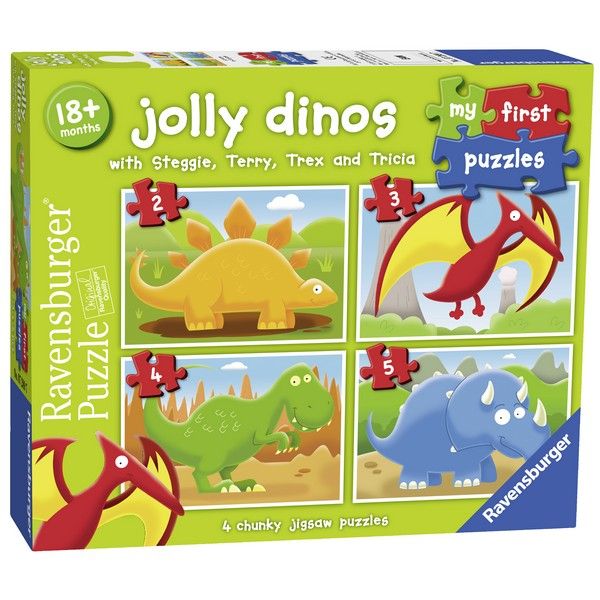 Ravensburger puzzle (slagalice) Moje prve puzle, 4 u 1, dinosaurusi RA07289