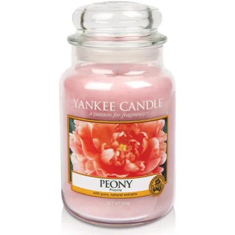 Peony - Yankee Candle mirisna sveća L (božur, drveni akordi)