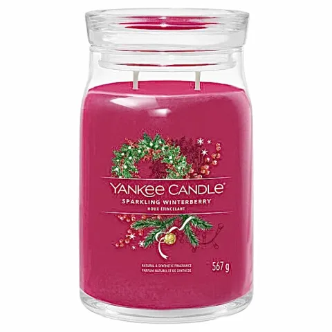 Sparkling Winterberry Signature mirisna sveća - velika tegla (jabuka, nar, balzam, kedar...)