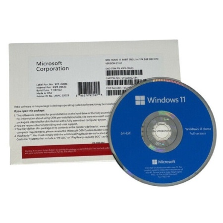 Microsoft Windows 11 Home, 64-Bit, Eng, 1pk, DSP, DVD, KW9-00633