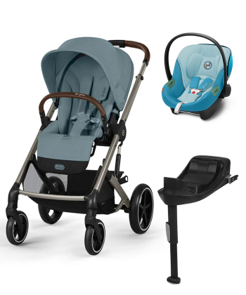 Cybex Balios S Lux kolica 2 u 1 sa auto sedištem i Isofix Bazom Aton S2 - Stormy Blue&Blue Turquoise