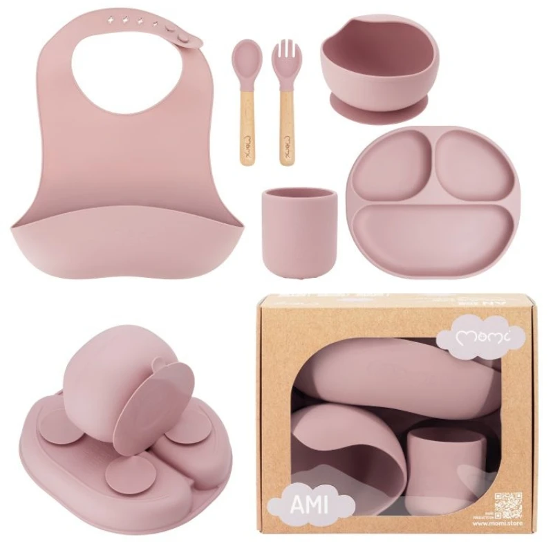 MoMi Ami silikonski set za hranjenje Pink
MoMi Ami silikonski set za hranjenje Pink