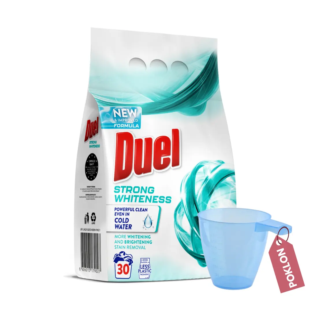 DUEL Praškasti deterdžent Strong Whiteness, 2.7kg + merica za deterdžent