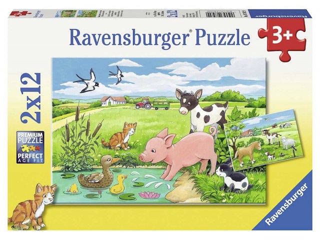 Ravensburger puzzle  Dečije puzle - 2x12 - Životinje - Baby Farm Animals  2x12 delova  RA07582