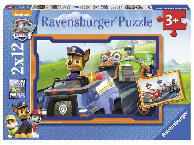 Ravensburger puzzle  Dečije puzle - 2x12 - Paw Patrol - Paw Patrol u akciji  2x12 delova  RA07591