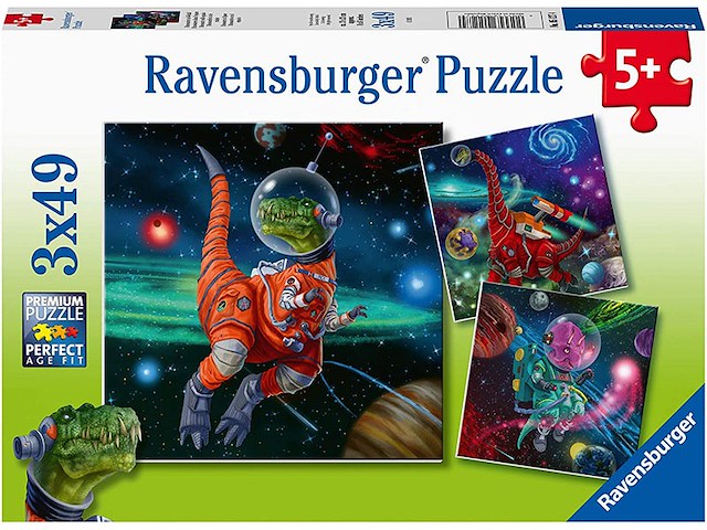 Puzzle 3u1 Dinosaurusi u svemiru 3x49 delova Ravensburger 05127