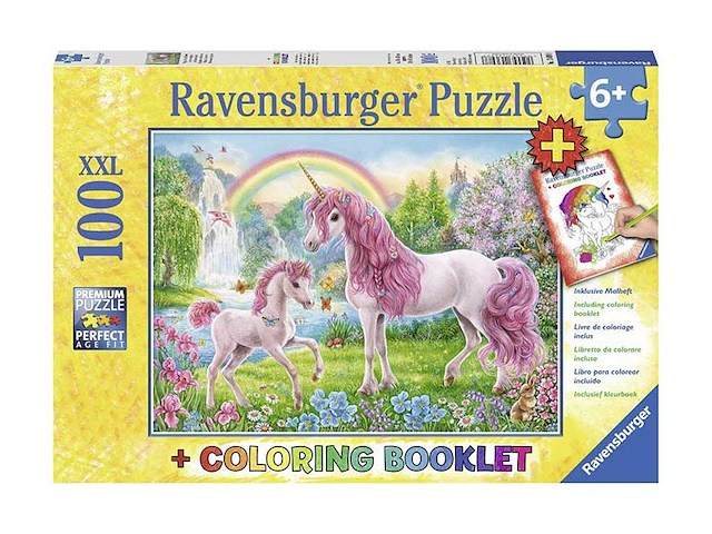 Slagalica Ravensburger + bojanka - Čudesni jednorozi 13698