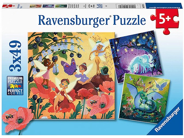 Bajkovita stvorenja Puzzle slagalica 3x49 delova Ravensburger 05181