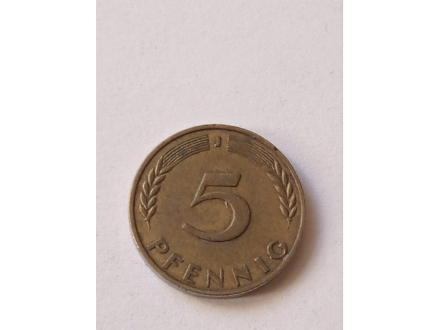 5 Pfennig 1950.g - J - Nemačka