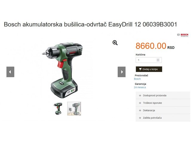 Bosch EasyDrill 12 srafilica sa punjacem