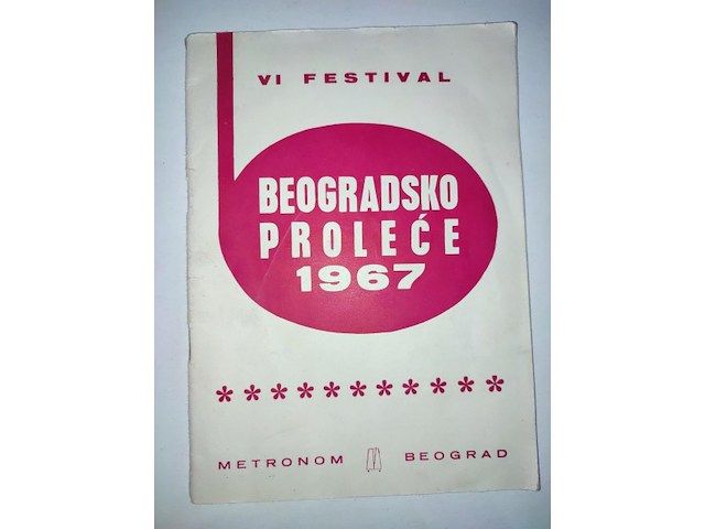 Beogradsko prolece - 1967   - notna knjiga