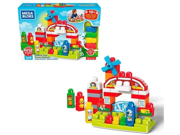Fisher Price Mega Bloks kocke muzička farma 46pcs First Builders GCT50