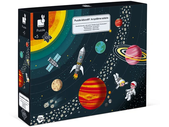 Janod Kartonske edukativne puzzle - Sunčev sistem