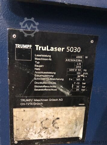 Mašina za lasersko sečenje
TRUMPF Trulaser 5030 L16