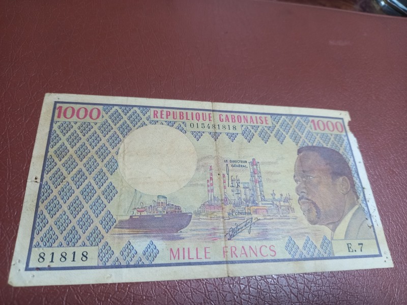 GABON 1.000 FRANAKA 1974 RR