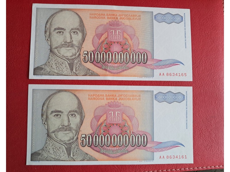 2 X 50 MILIJARDI 1993 UNC