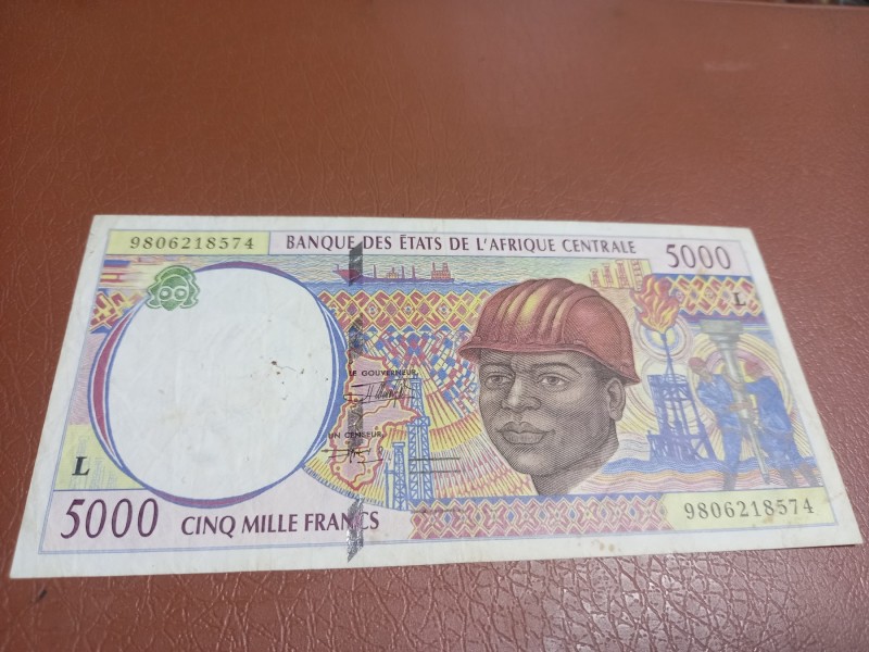 GABON 5.000 FRANAKA 1998