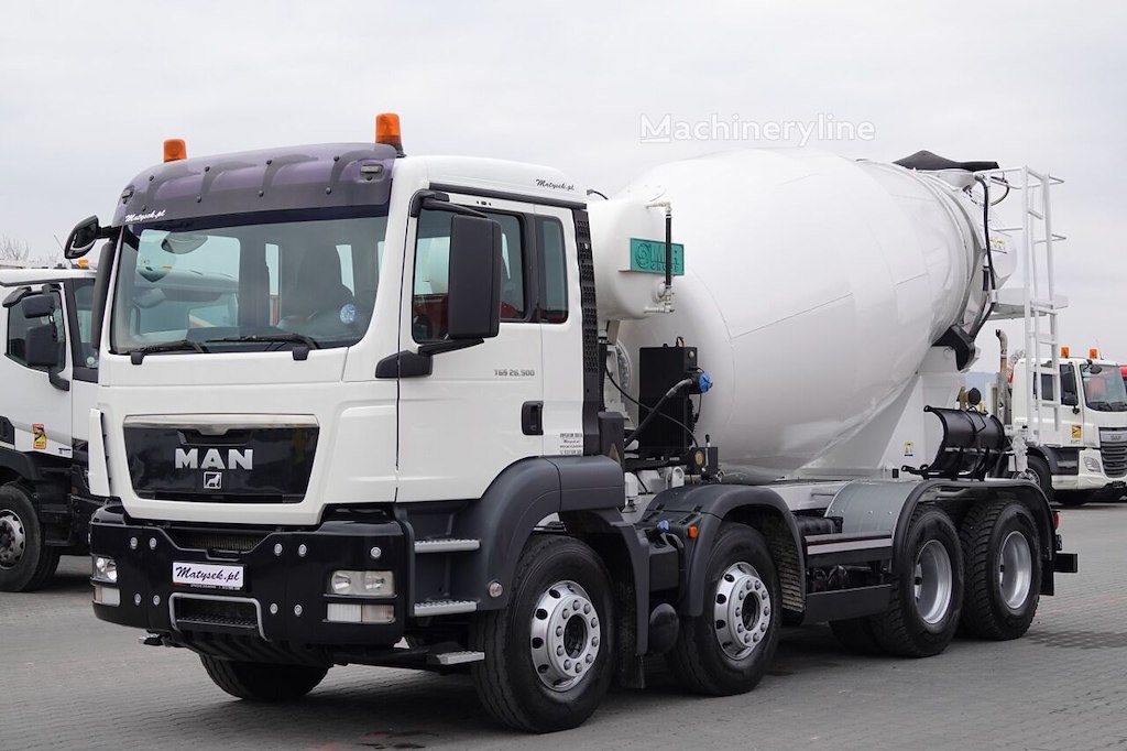 IMER Group na šasiji MAN TGS 32.360 / 8X4 / BETONOMIESZARKA / GRUSZKA 9 m3 / MANUAL / EUR kamion s mešalicom za beton