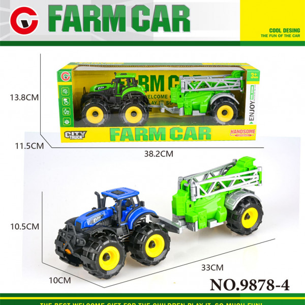 Hk Mini igračka farmerski traktor, plavo-zeleni