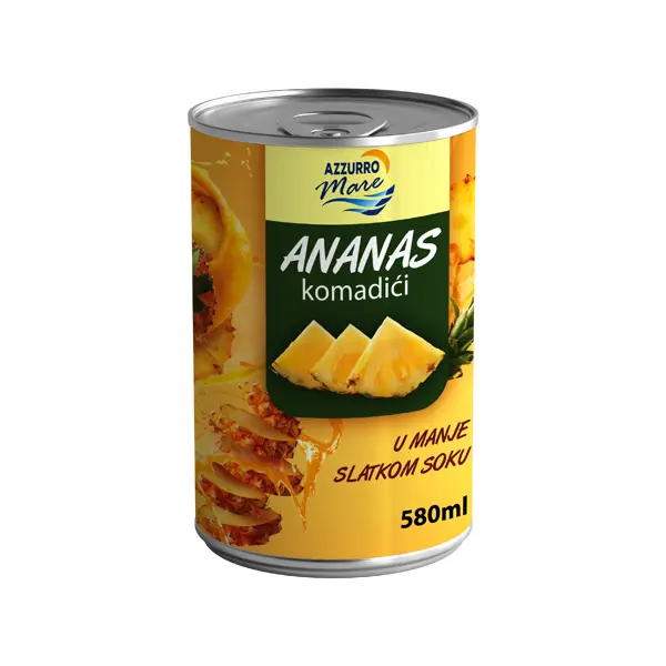 AZZURRO MARE Ananas komadići, 580ml