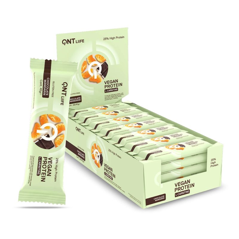 Vegan Pro Bar sa L-carnitinom 40g (CELA KUTIJA 28kom) – QNT