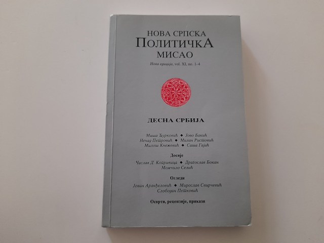 Nova srpska politička misao 1-4, 2004. Tema - Desna Srb