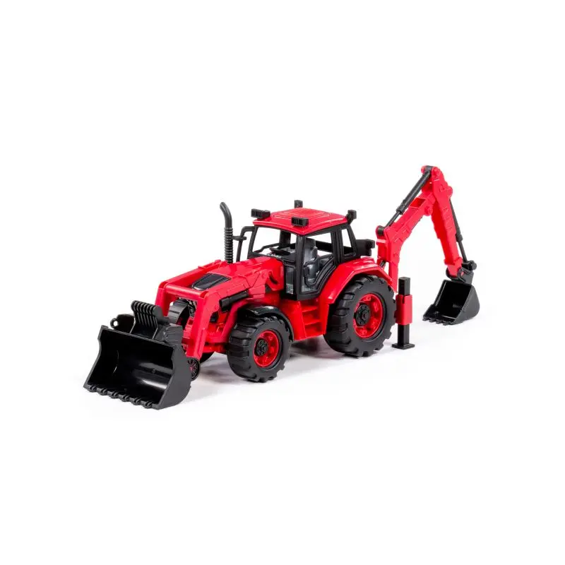 POLESIE Igračka Traktor bager i utovarivač Belarus, Crveni
