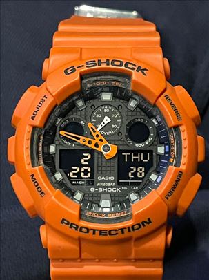 Casio Men's GA100L-4A 'G-Shock' Orange Analog Dig