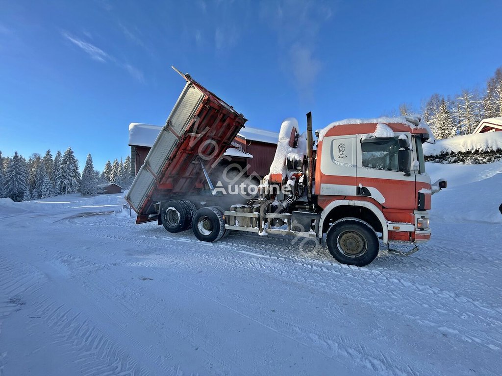 Scania P124 *4x4 AWD / 6x4 *DUMPER 3-way+crane PK 24500+WINCH kiper