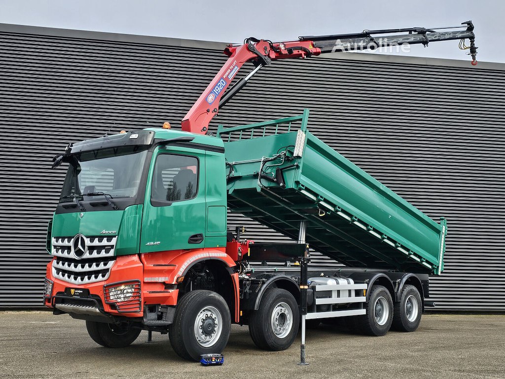 Mercedes-Benz AROCS 4145 8X6 TIPPER + HMF CRANE kiper